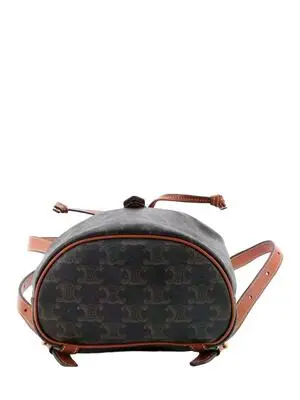 Celine Folco Triomphe Coated Canvas Mini Backpack - Brown
