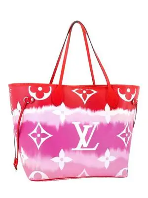 LOUIS VUITTON Louis Vuitton Neverfull MM Limited Edition Escale Monogram Giant Tote Bag Pink