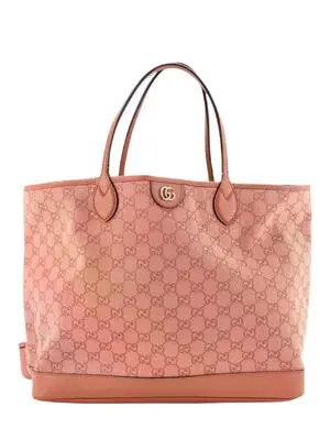 Gucci Ophidia Gg Coated Canvas And Leather Medium Tote Bag - Pink