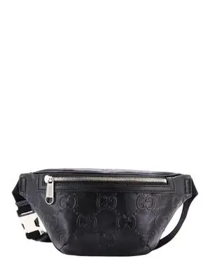 Gucci Gg Embossed Perforated Leather Belt Bag - Black