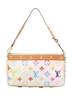 LOUIS VUITTON 2003 Monogram Multicolore Pochette Accessoires Shoulder Bag - White