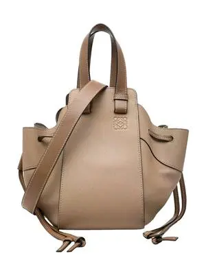 Loewe Small Grained Calfskin Drawstring Hammock Bag Satchel - Neutrals