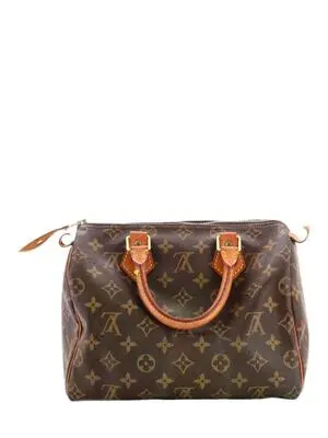 LOUIS VUITTON Speedy Monogram Canvas Satchel - Brown