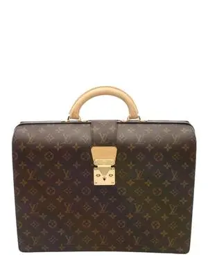 LOUIS VUITTON Monogram Serviette Fermoir Business Bag - Brown