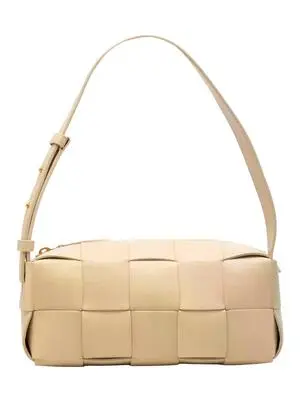 Bottega Veneta Small Nappa Intrecciato Brick Cassette Shoulder Bag - Brown
