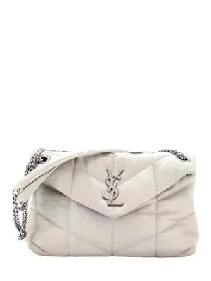 Saint Laurent Saint Laurent Loulou Puffer Shoulder Bag Quilted Leather Small Crossbody Bag Neutrals
