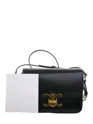 Celine Calfskin Triomphe Crossbody Bag - Black