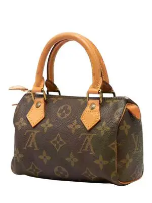 LOUIS VUITTON Monogram Mini Speedy Hl Satchel - Brown