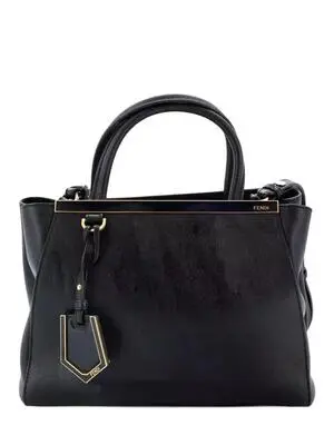 Fendi 2jours Petite Satchel Leather Bag - Black