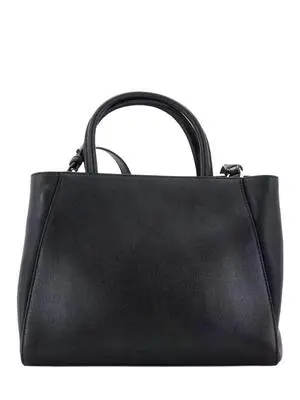 Fendi 2jours Petite Satchel Leather Bag - Black