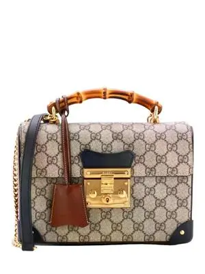 Gucci Padlock Bamboo Gg Coated Canvas Small Shoulder Bag - Brown