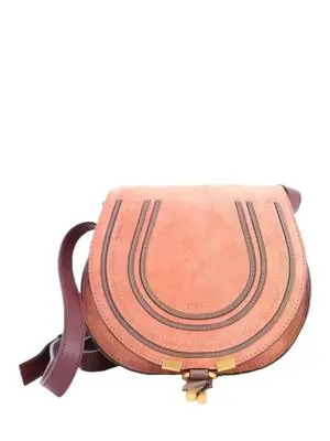 Chloé Marcie Suede Small Crossbody Bag - Pink