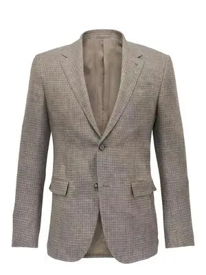 Zegna Checked Notched Jacket - Neutrals