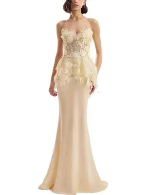 GEMY MAALOUF High-waisted Floor-length Skirt - Neutrals