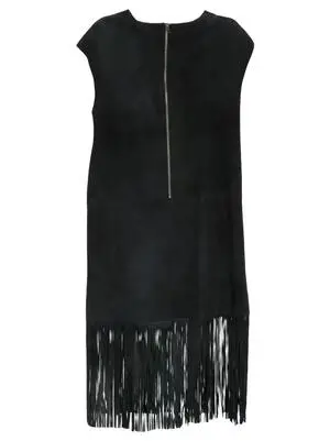 A.N.G.E.L.O. VINTAGE CULT 1980s Fringe Trim Mini Dress - Black