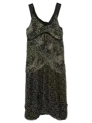 ANTONIO MARRAS VINTAGE 2000s Floral Print Sleeveless Midi Dress - Black