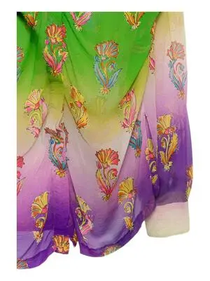 Versace 1990s Floral-print Silk Shirt - Green
