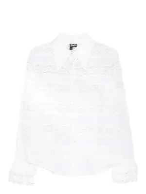 Dolce & Gabbana Lace-trimmed Cotton Shirt - White