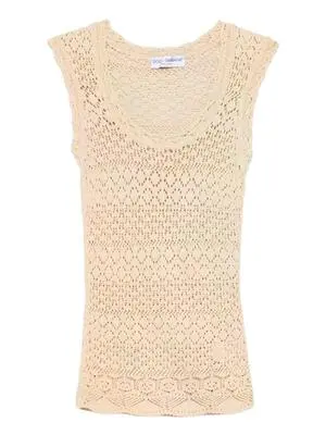 Dolce & Gabbana Sleeveless Crochet Knit Top - Neutrals