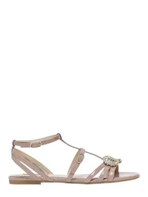 Liu Jo Crystal-embellished Patent Leather Sandals - Neutrals