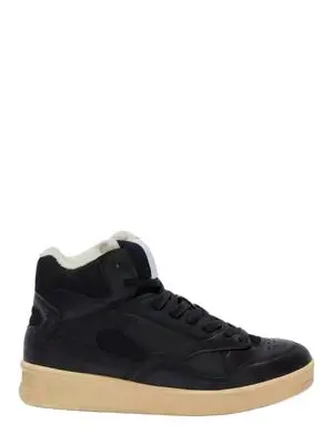 JIL SANDER High-top Panelled Sneakers - Black