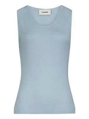 CHAMOIS FOU Scoop Neck Sleeveless Vest - Blue