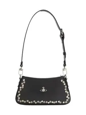 VIVIENNE WESTWOOD Tasha Studded Leather Shoulder Bag - Black