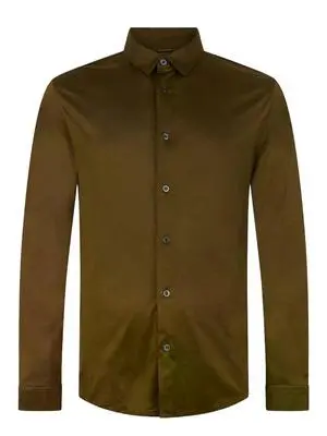 MOORER Long-sleeve Button-up Shirt - Brown