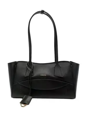 HIDESINS Logo Print Leather Shoulder Bag - Black