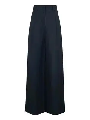 MOORER Pleated Wide-leg Trousers - Blue