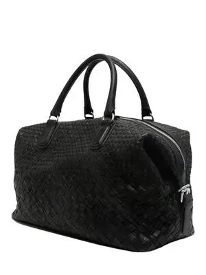 Officine Creative Woven Leather Holdall Bag - Black