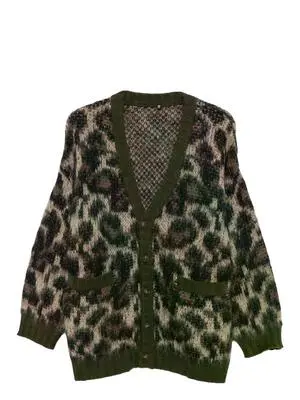 R13 Leopard-pattern V-neck Cardigan - Brown