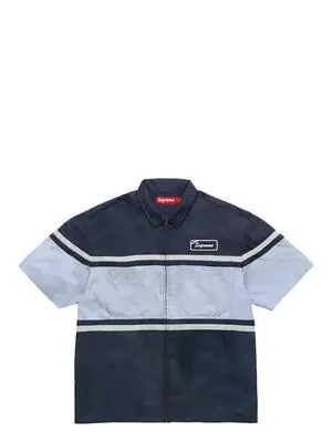 Supreme Zip-up Short-sleeve Shirt - Blue
