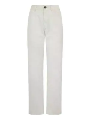 MOORER Logo-patch Straight-leg Jeans - Neutrals
