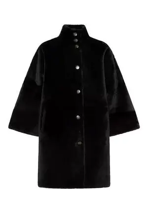 YVES SALOMON Oversized Shearling Coat - Black