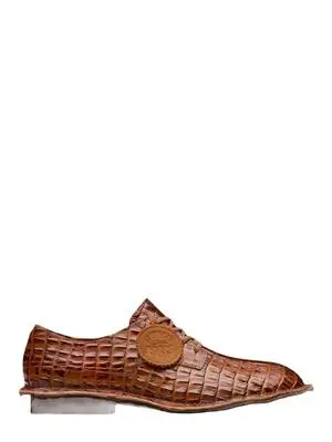 Clarks X Martine Rose Crocodile-effect Derby Shoes - Brown