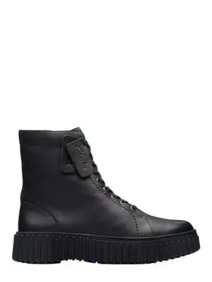 Clarks Torhill Rise Leather Boots - Black