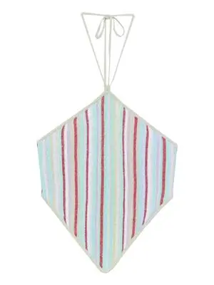 ASTA RESORT Marielle Striped Halterneck Top - Blue