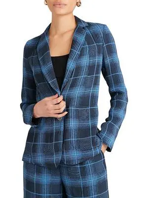 TEMPERLEY LONDON Plath Checked Blazer - Dark Blue