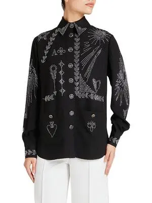 TEMPERLEY LONDON Embellished Shirt Jacket - Black