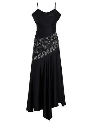 Rabanne Embellished Asymmetric Dress - Black