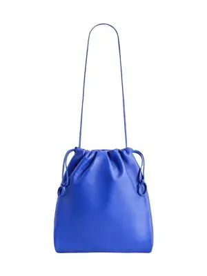 Cos Leather Drawstring Crossbody Bag - Blue