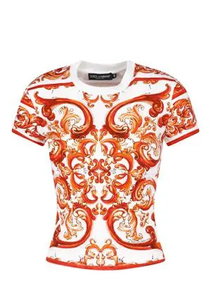 Dolce & Gabbana Printed Stretch Cotton T-shirt - Multicolor