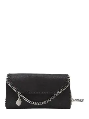 Stella McCartney STELLA MCCARTNEY Mini Falabella Wallet Crossbody Bag With Chain Black