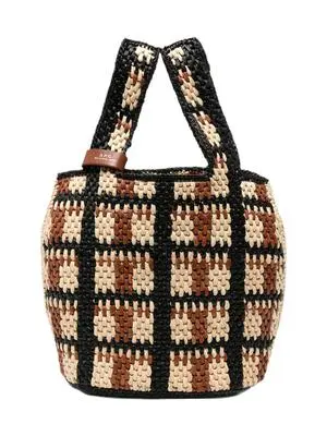 A.p.c. Woven Circle Handbag With Logo Detail - Multicolor