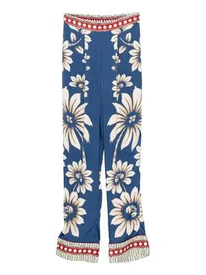 Farm Rio Luna Paint Straight Leg Trousers - Navy