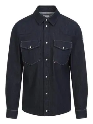 Moncler Cotton Stretch Shirt - Blue