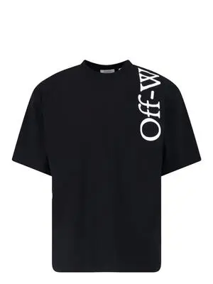 Off-White 100% Cotton Graphic T-shirt - Black