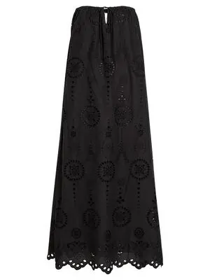 Matteau Broderie Anglaise Cotton Midi Dress - Black