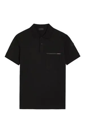 Moncler Logo-appliquéd Piqué Cotton Polo Shirt - Black